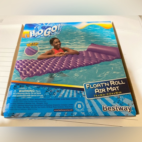 Other | New H2ogo Float N Roll Air Pool Mat Lounge Floatie | Poshmark